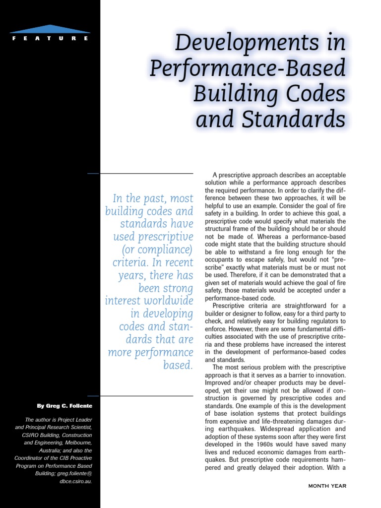 Very Goood Papwer For Prescriptive Vs Performance Based Codes | PDF | Verification And ...