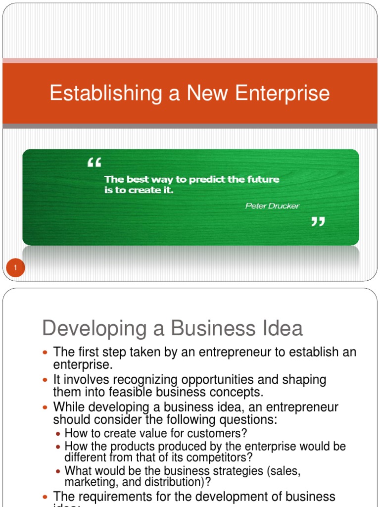 Establishing A New Enterprise | PDF | Partnership | Limited Liability