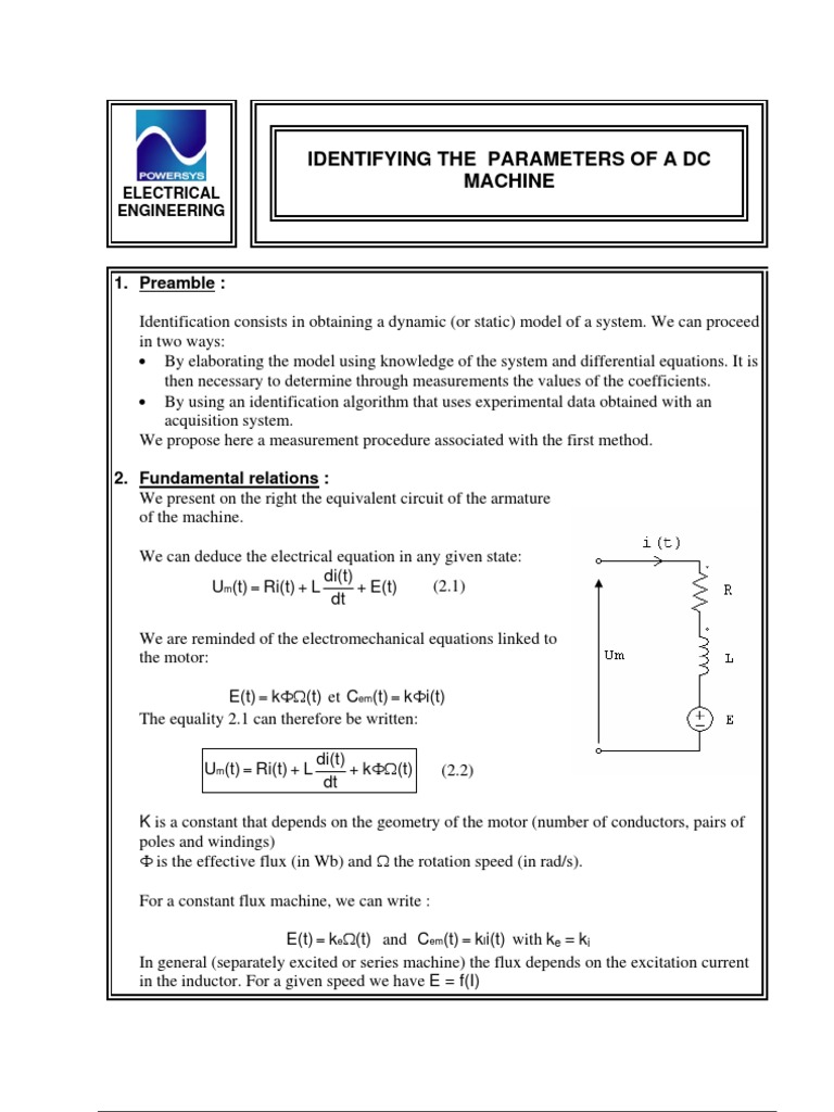 Ident DC Motor | PDF | Inductance | Electric Motor