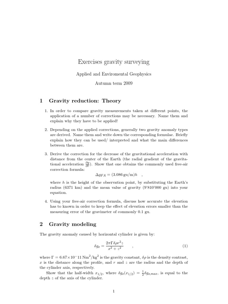Gravity Surveying: Corrections and Analysis | PDF
