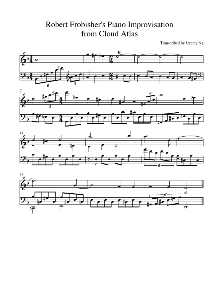 Cloud Atlas Robert Frobisher Song | PDF