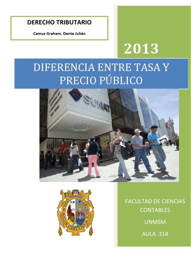 Diferencia Entre Tasa y Precio Público | PDF | Impuestos | Cuota