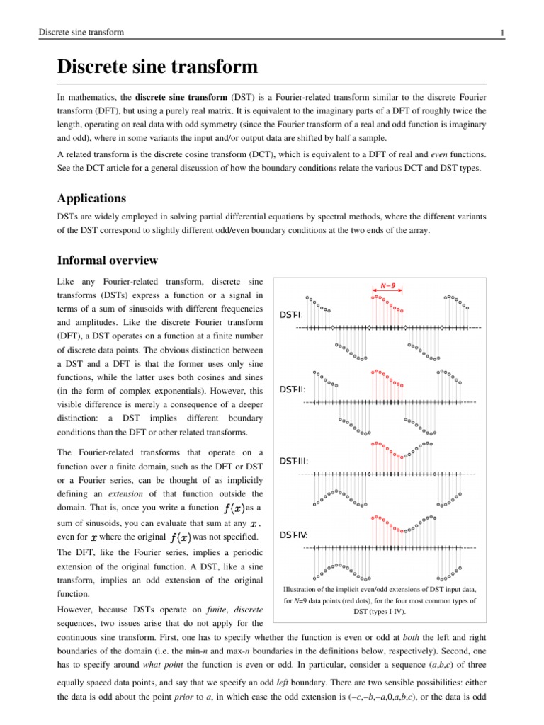 Discrete Sine Transform | PDF | Mathematical Objects | Functions And Mappings