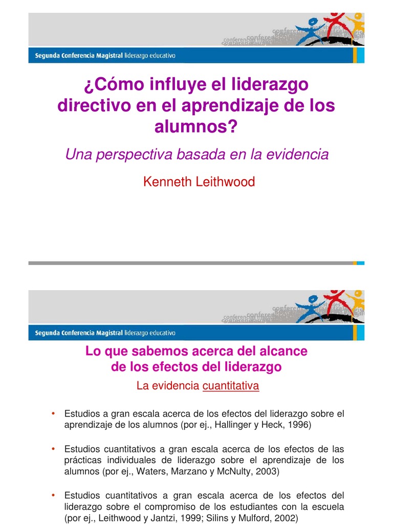 Cómo Influye El Liderazgo Leithwood | PDF | Liderazgo | Las emociones