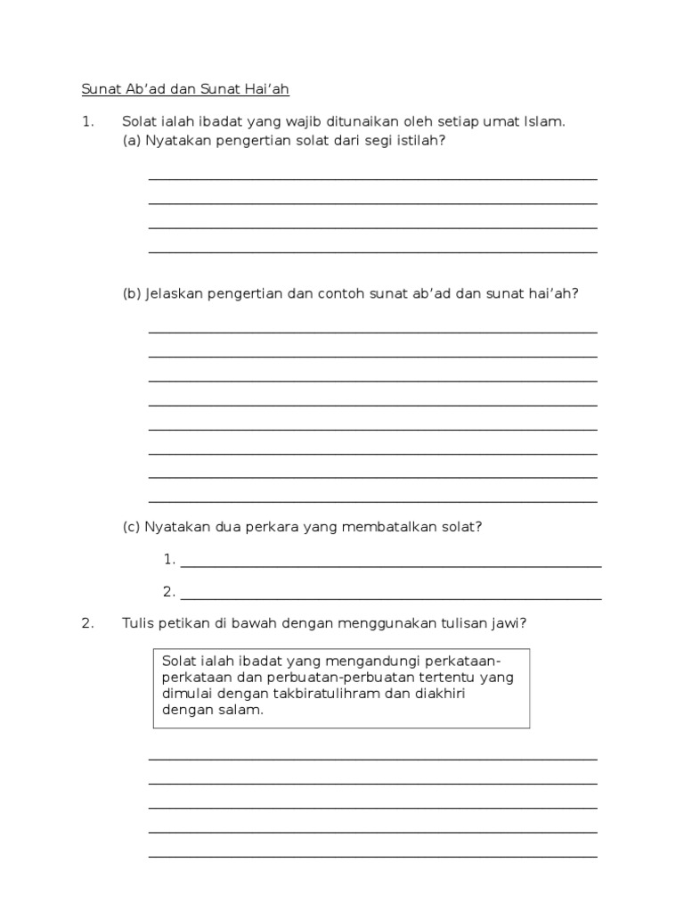 Sunat Ab'ad Sunat Haiah | PDF