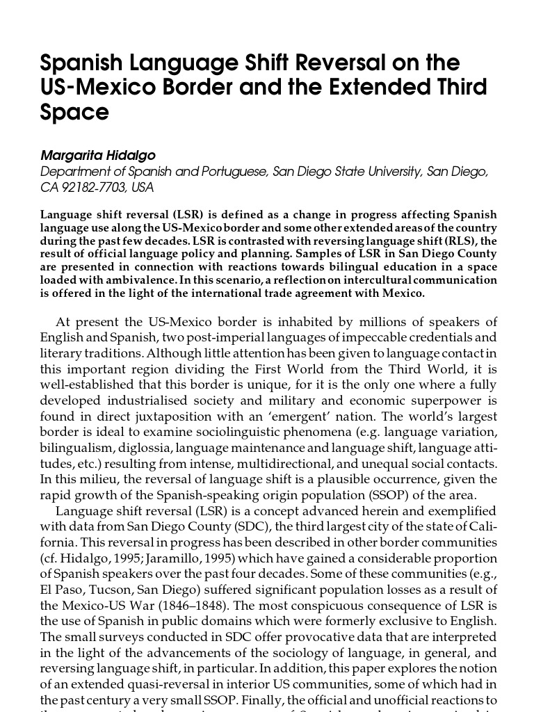Spanish Language Shift Reversal | PDF