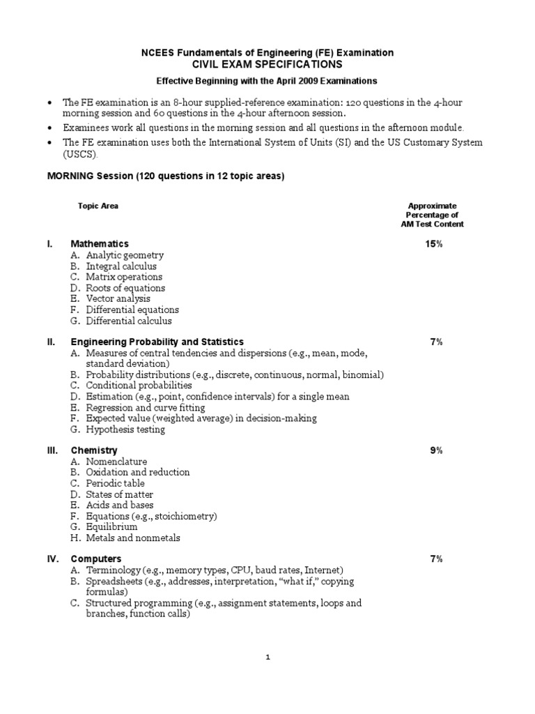 FE Civil Exam Review Guide Overview | PDF | Teaching Methods ...