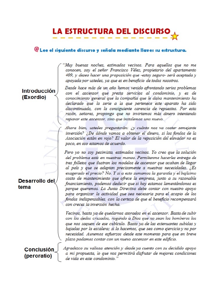 Actividad - La Estructura Del Discurso | PDF