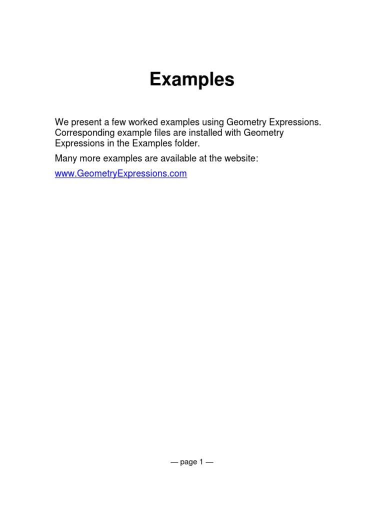 Geometry Expressions Examples | PDF | Triangle | Circle