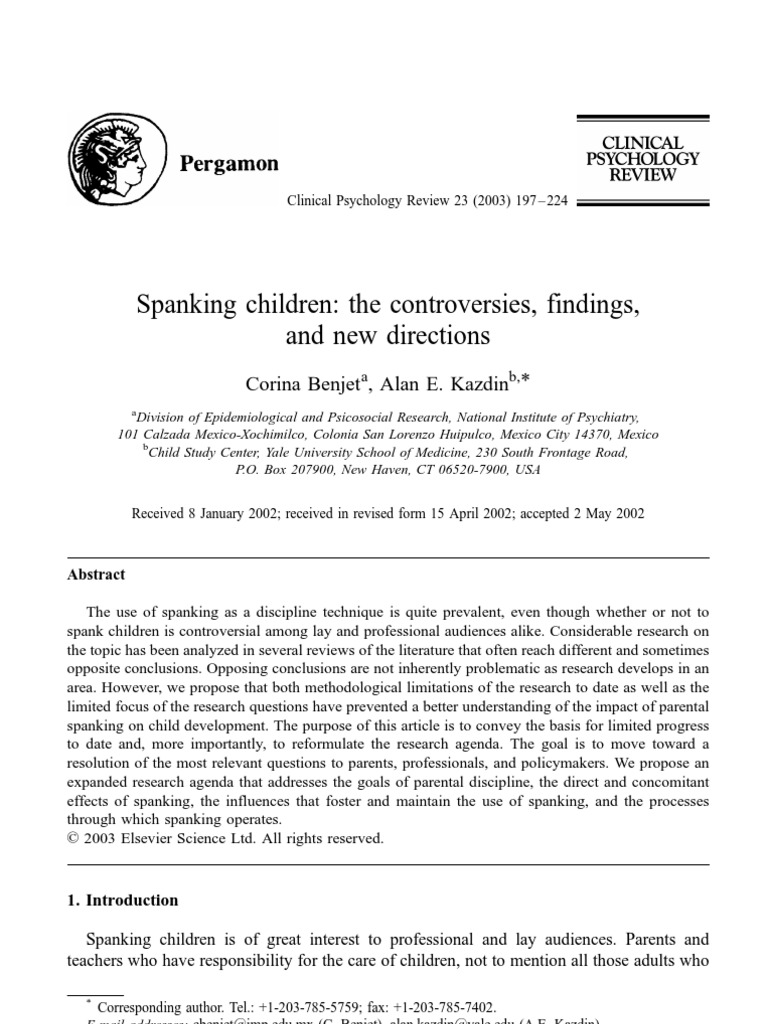 Spanking Children Controversy, Findings and New Directions | PDF ...