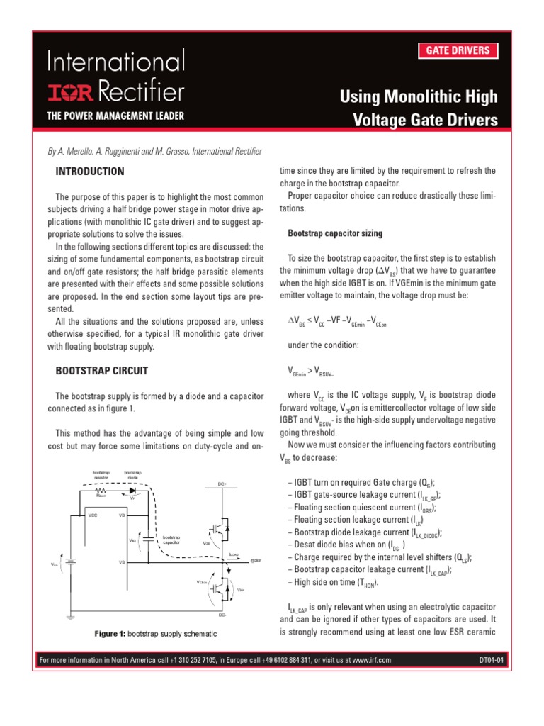 Bootstrap | PDF | Capacitor | Field Effect Transistor