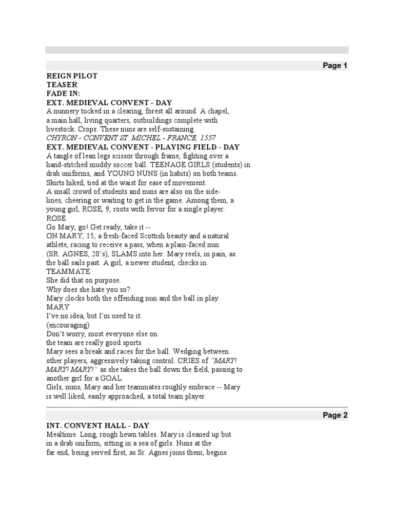 Reign Script | PDF | Mary, Queen Of Scots | Nostradamus