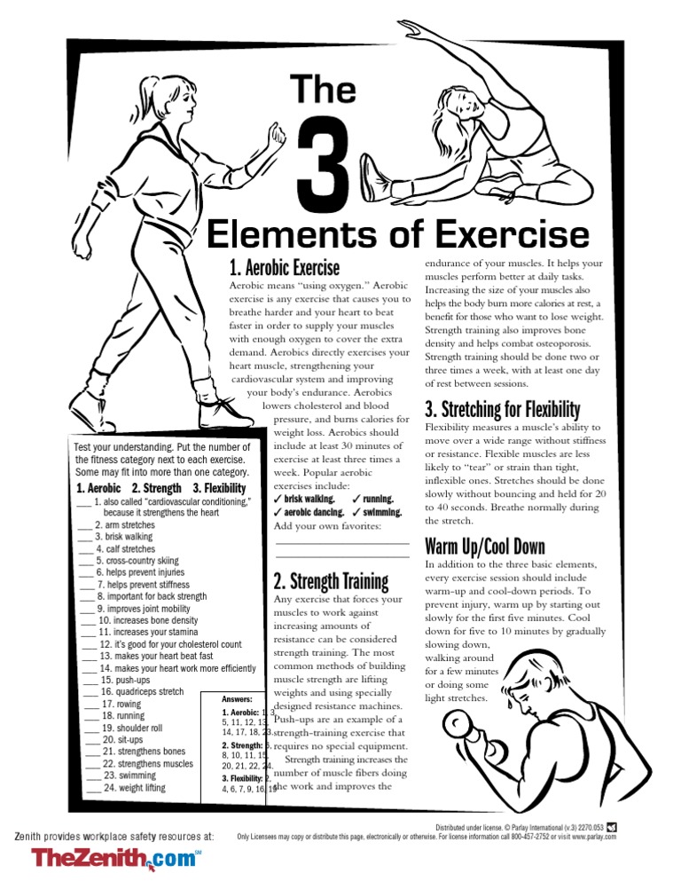 Three Elements of Exercise | Aerobic Exercise | Strength Training
