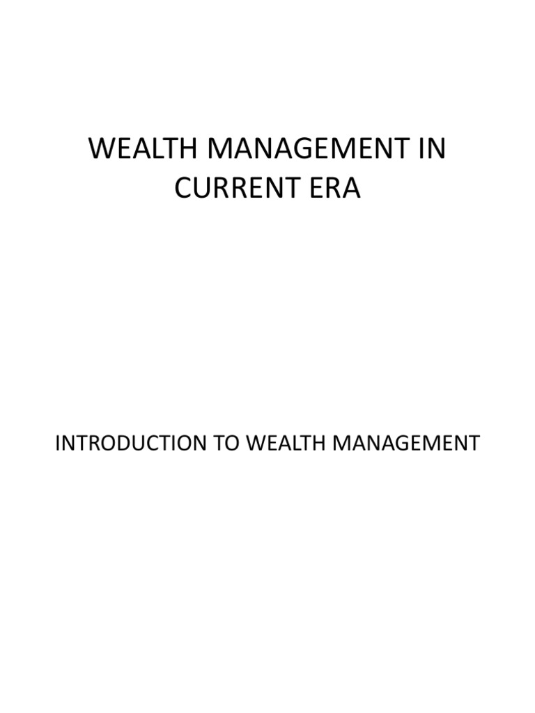 Wealth Management Strategies Explained | PDF | Finance & Money ...