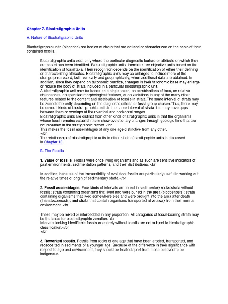 Biostratigraphic Units Guide | PDF | Genus | Fossil