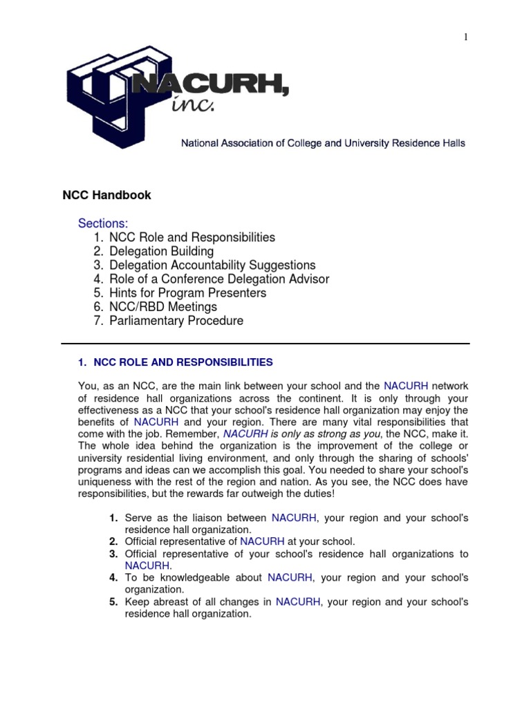 NCC Handbook | PDF | Parliamentary Procedure | Quorum