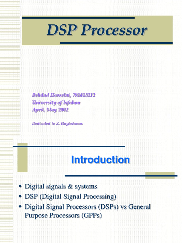 DSP Processor | PDF | Digital Signal Processor | Digital Signal Processing