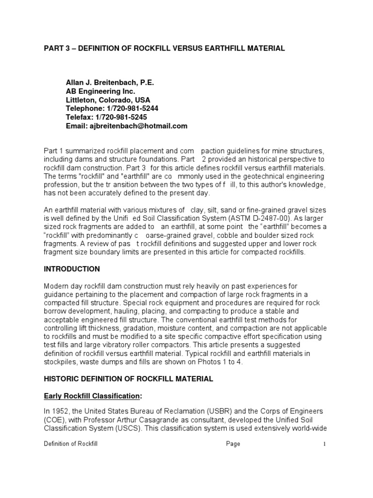 Defining Rockfill vs. Earthfill Materials | PDF | Dam | Soil Mechanics