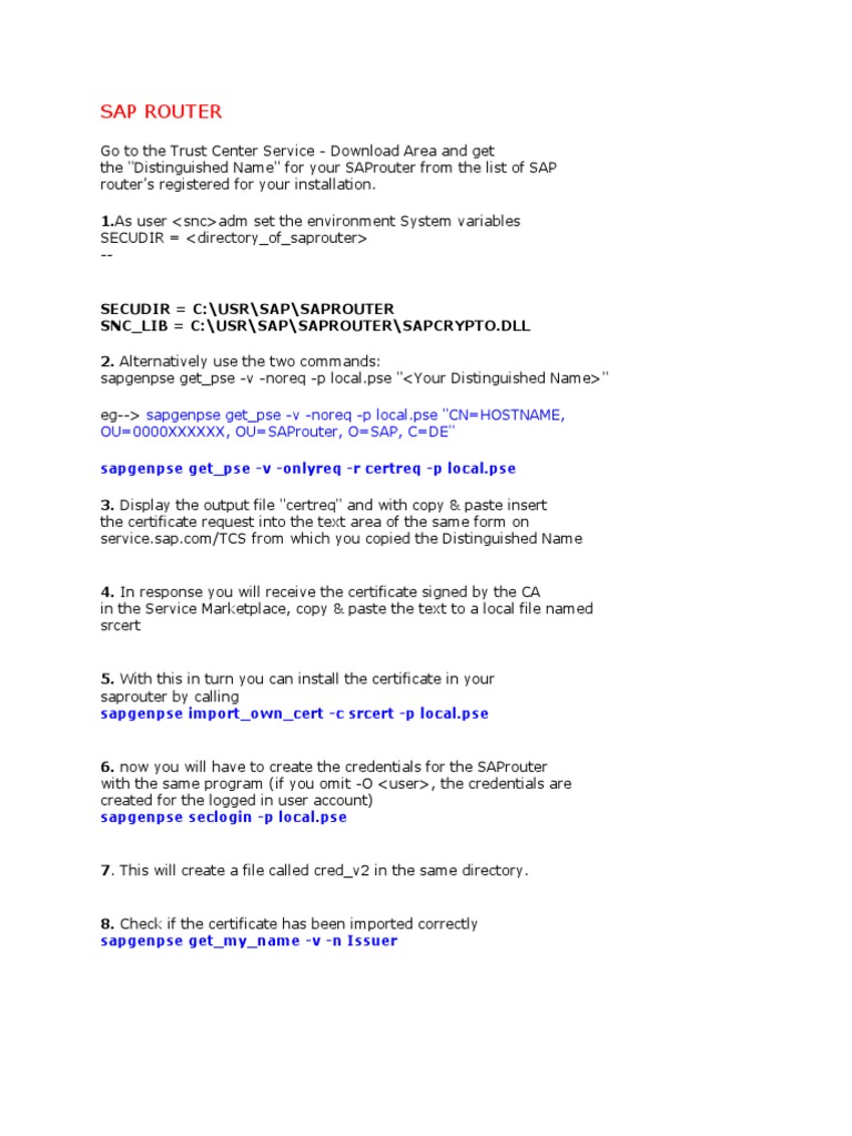 Sap Router | PDF | Directory (Computing) | Operating System Technology