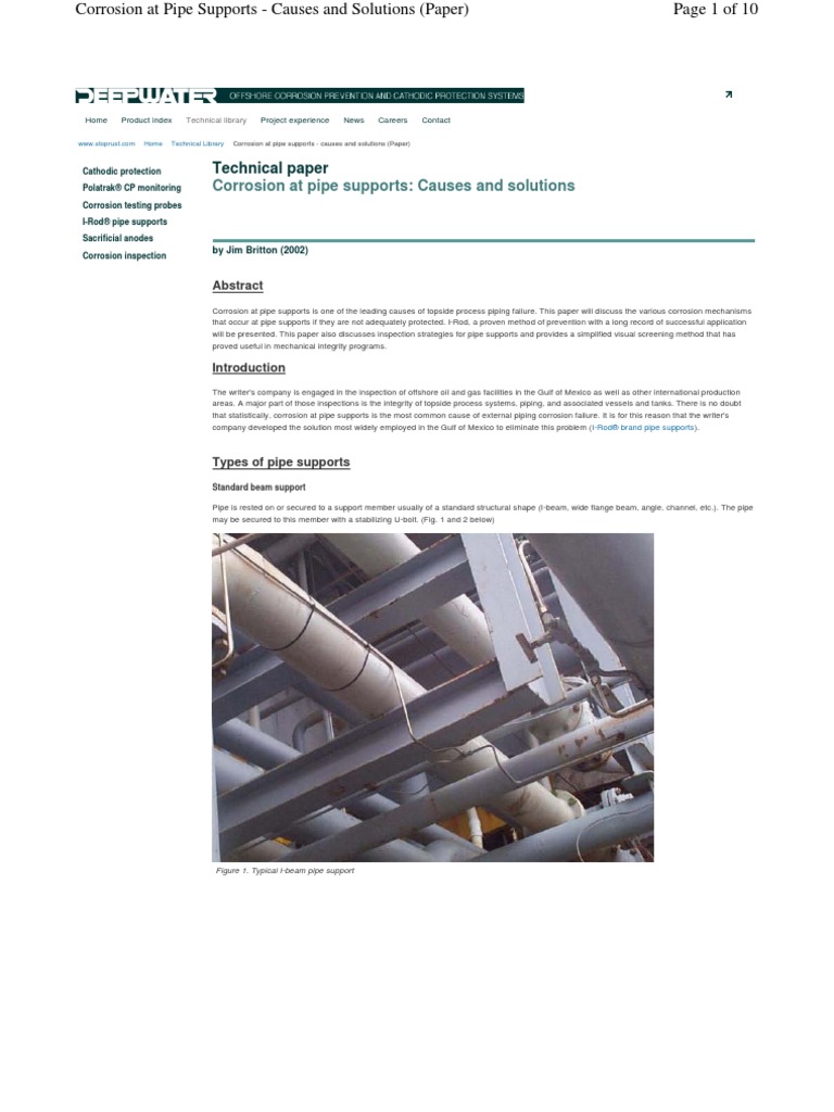 Pipe Supports PDF | PDF | Corrosion | Pipe (Fluid Conveyance)