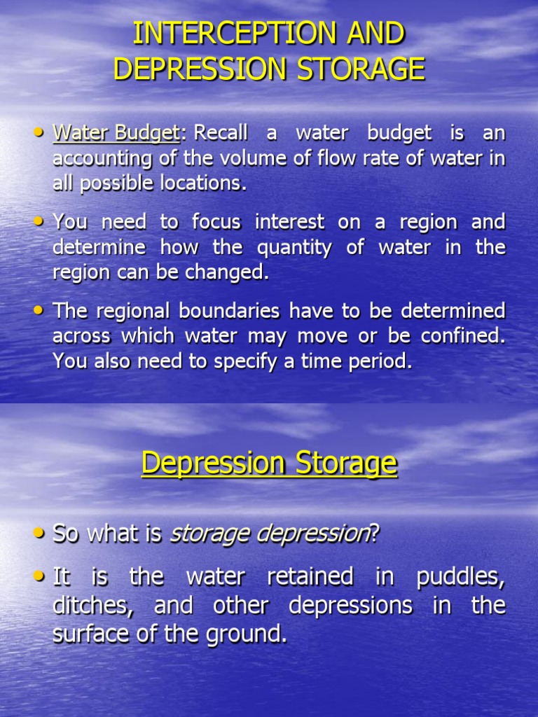 Interception and Depression Storage Explained | PDF | Surface Runoff | Soil