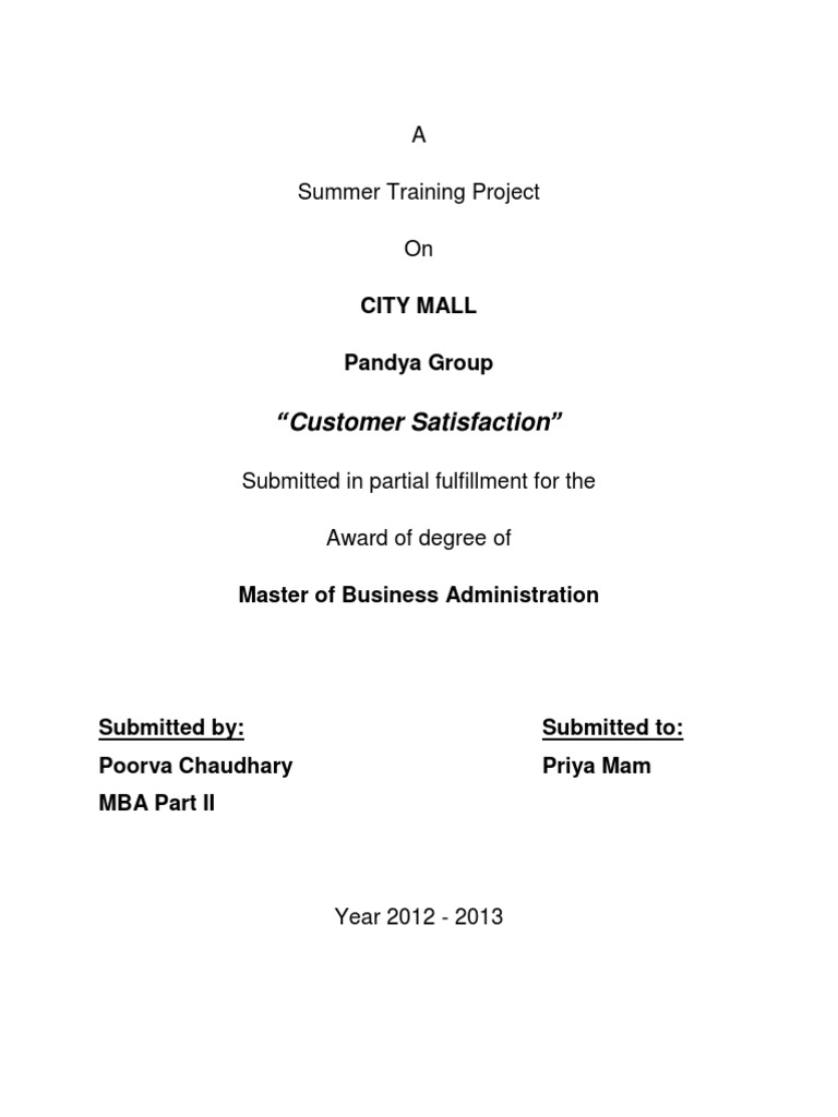 Customer Satisfaction Project | Download Free PDF | Retail | Survey ...