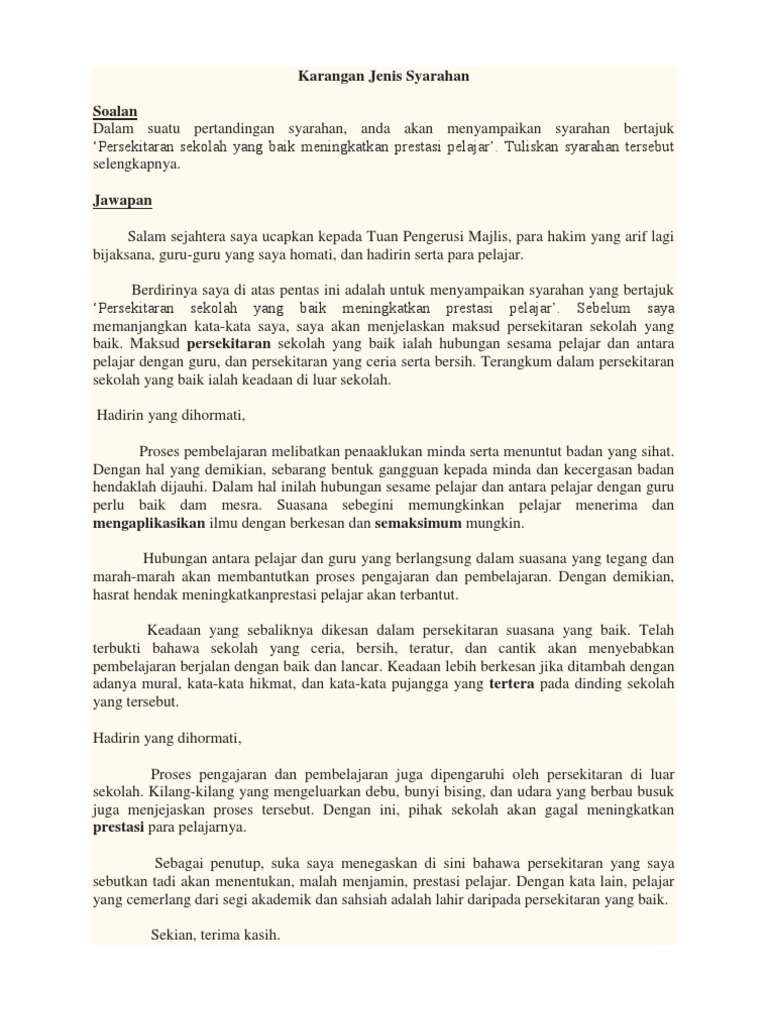 Karangan Jenis Syarahan | PDF