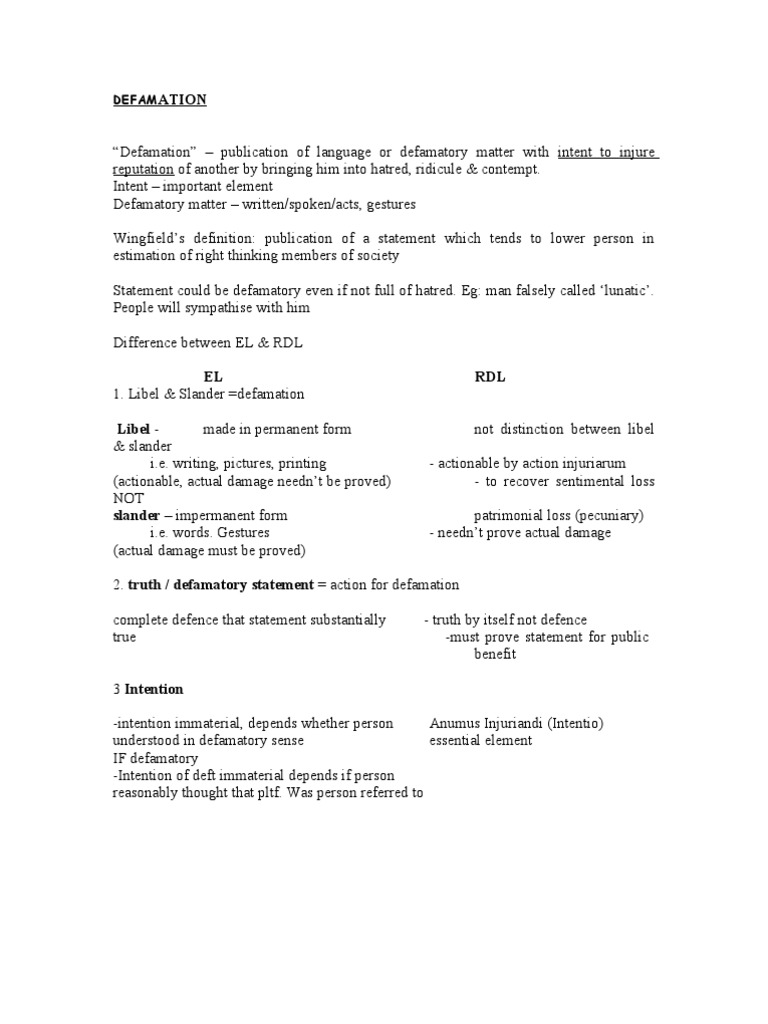Defamation | PDF | Defamation | Virtue