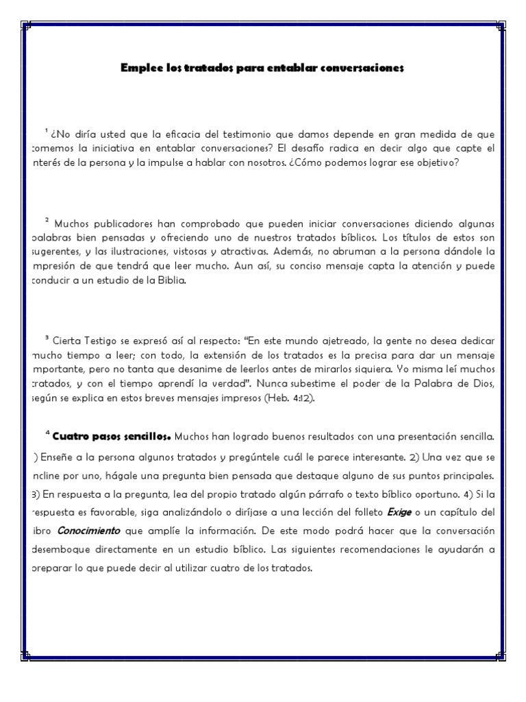 Emplee Los Tratados para Entablar Conversaciones | PDF | Relaciones ...