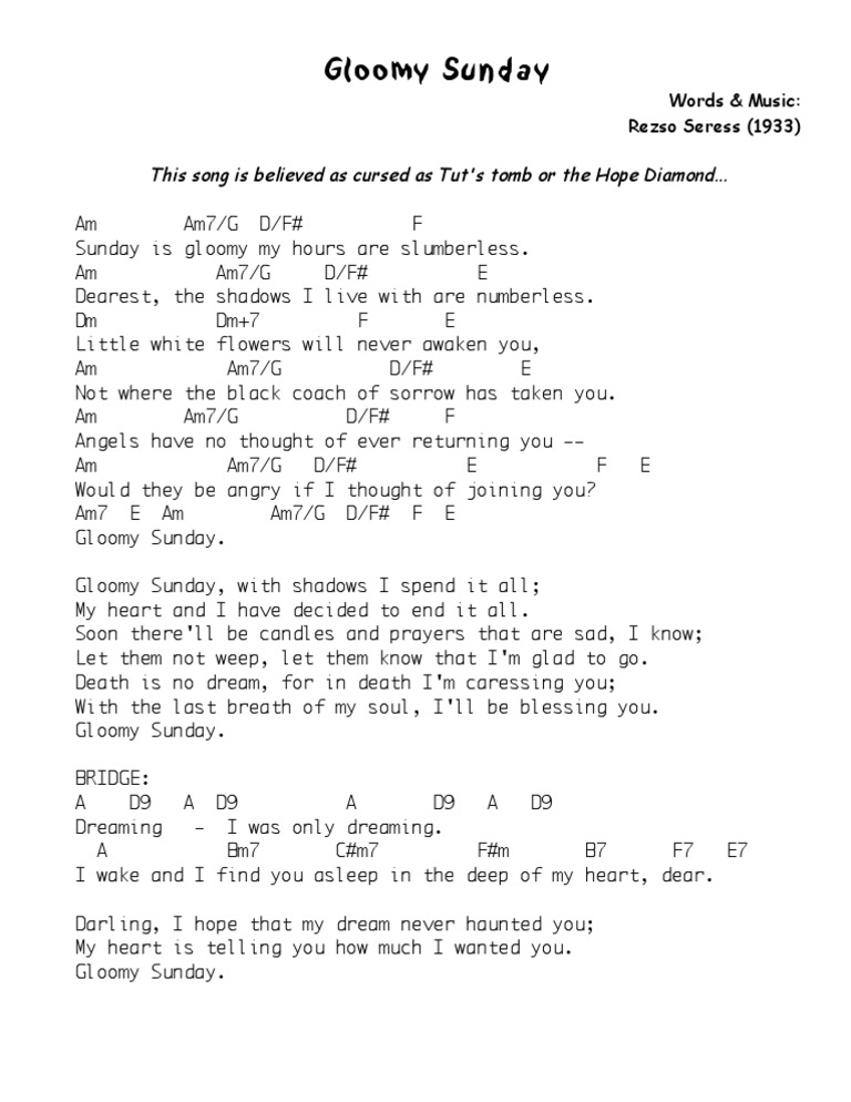Gloomy Sunday | PDF