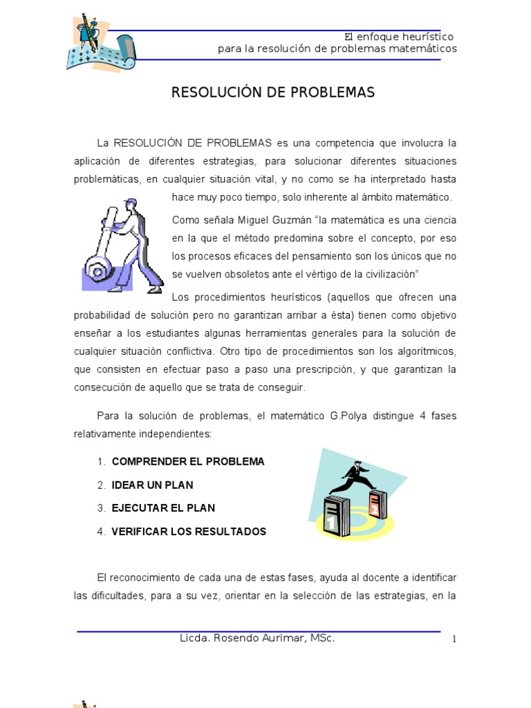 El Enfoque Heuristico Para La Resolucion De Problemas Matematicos Pdf 3532