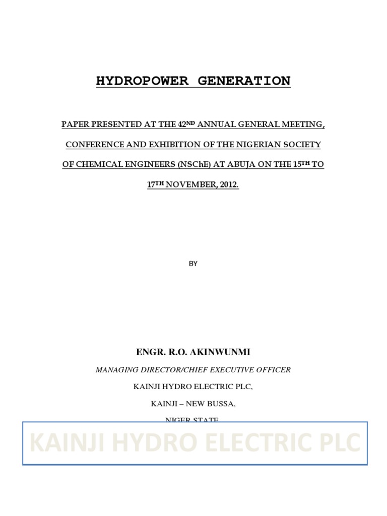 Hydropower Generation in Nigeria: History & Impact | PDF ...