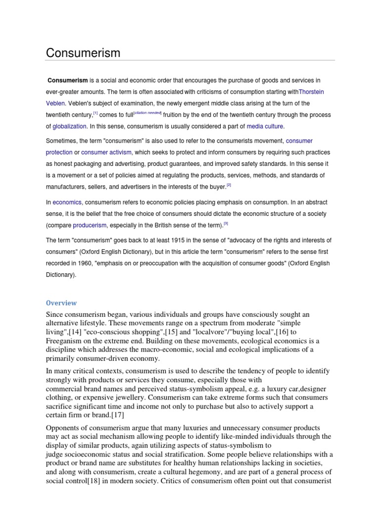 Consumerism Pdf