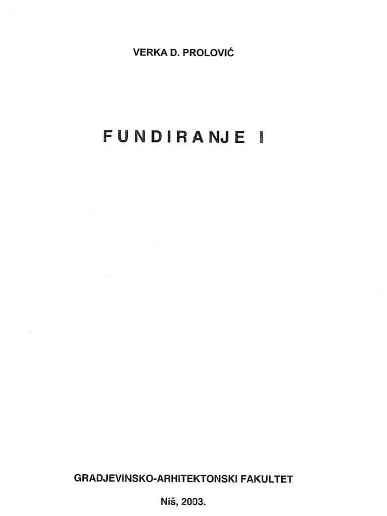 Fundiranje 1 Verka Prolovic | PDF