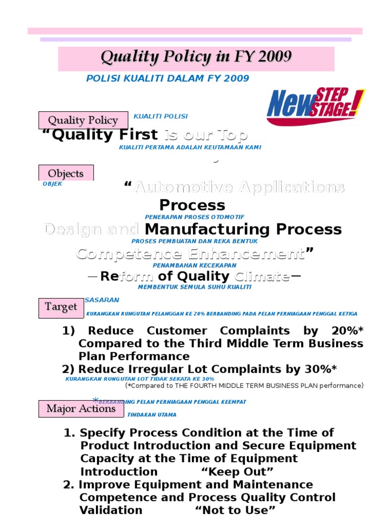 Quality Policy FY 2009 Overview | PDF | Business