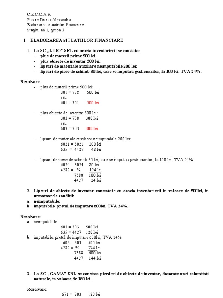 Subiecte Rezolvate - CECCAR 2013 | PDF