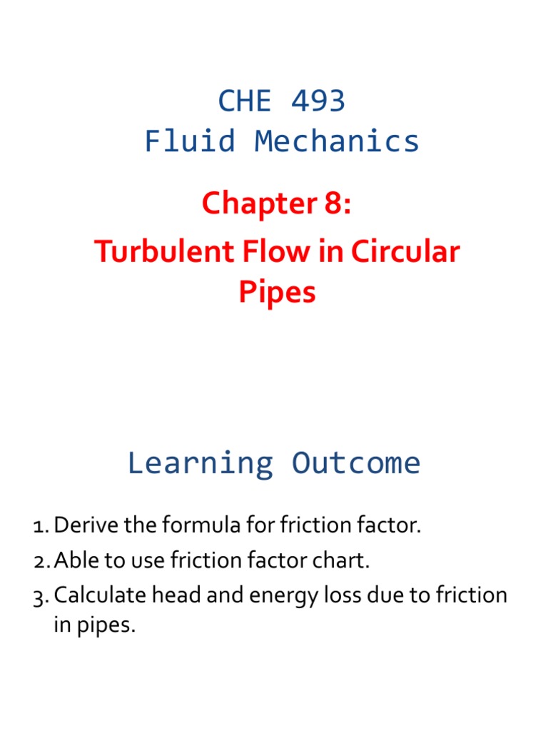 Chapter 8 Turbulent Flow in Circular Pipes | Fluid Dynamics | Laminar Flow