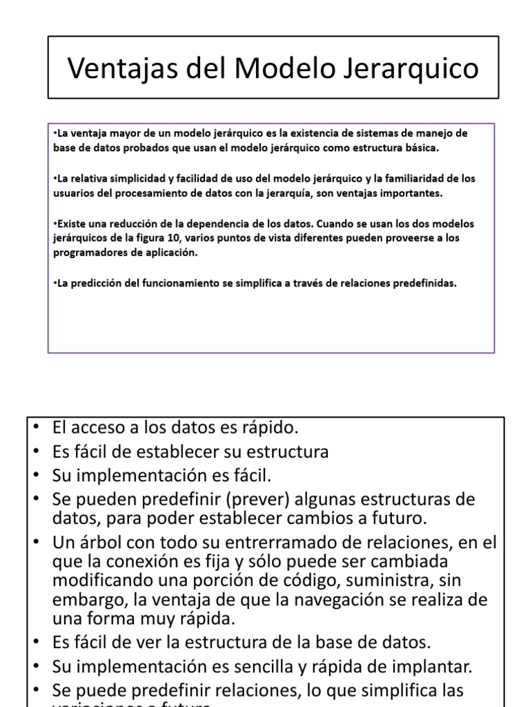 Ventajas Del Modelo Jerarquico | PDF