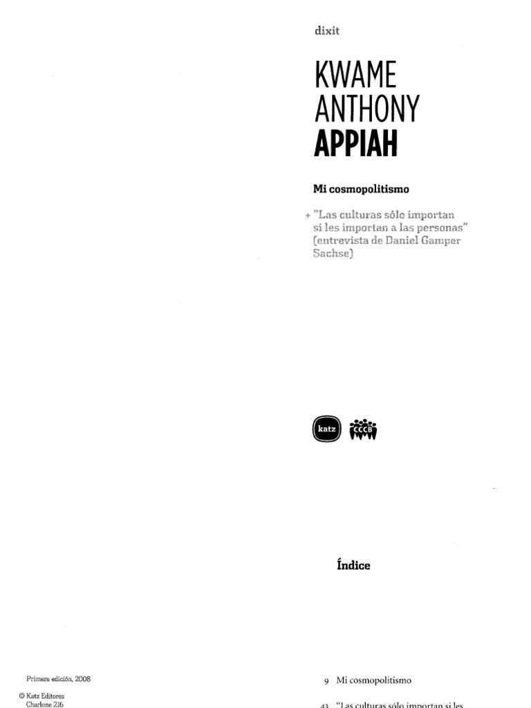 Appiah (2008) - Mi Cosmopolitismo | PDF | Historia | Religión y ...