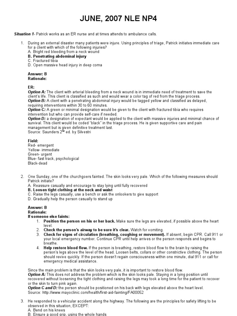 June 2007-NPT 4-Questions and Rationale | PDF | Tuberculosis | Malaria