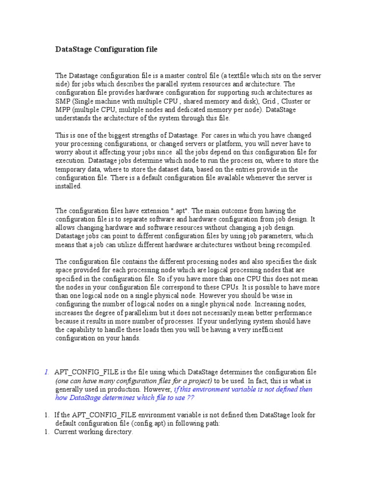 Datastage Configuration File Pdf Parallel Computing Central Processing Unit