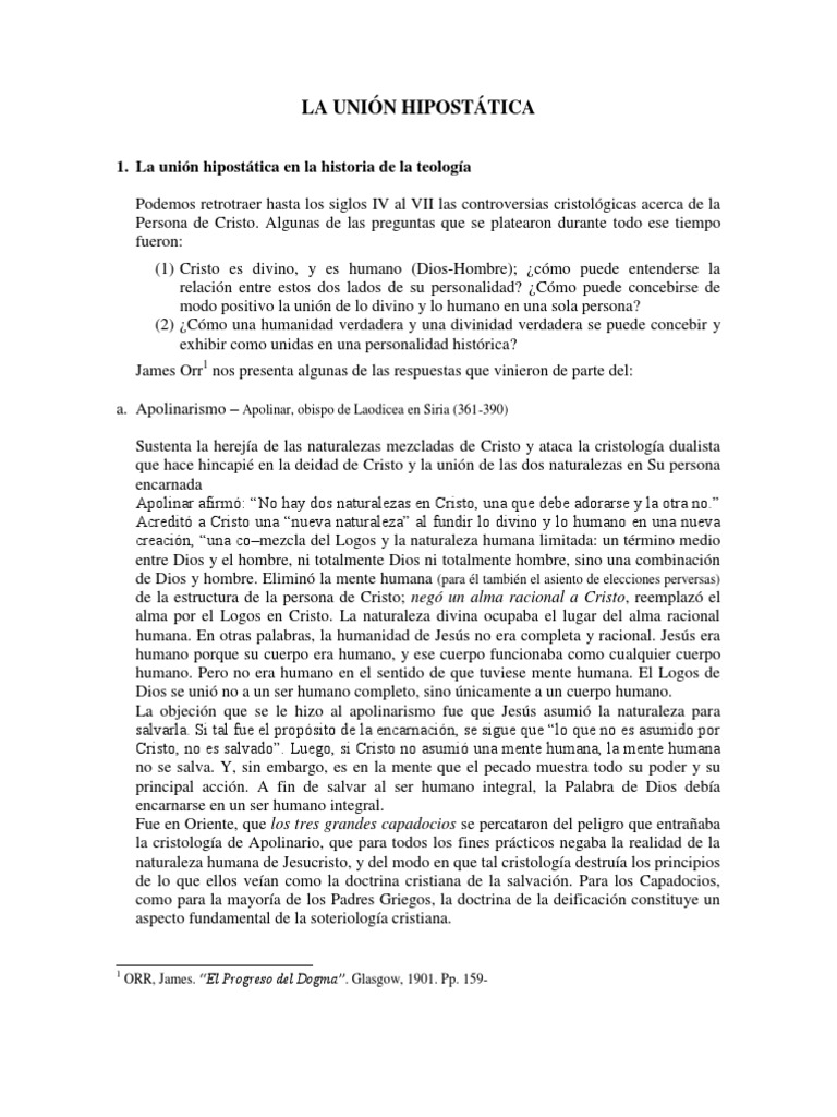 Unión Hipostática | PDF | Cristo (título) | Cristología