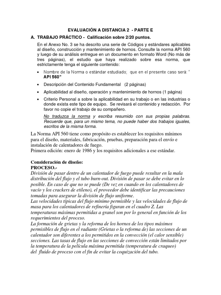 Norma Api 560 | PDF | Caldera | Tubo vacío