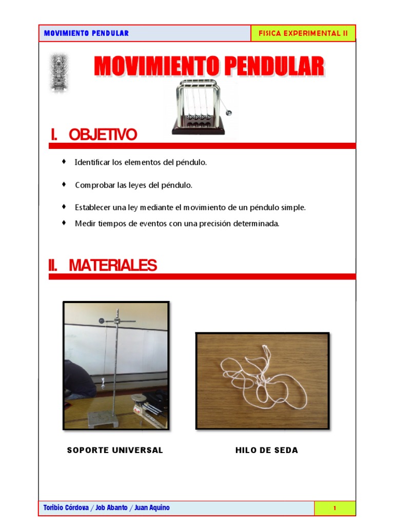 MOVIMIENTO PENDULAR | Péndulo | Movimiento (física)