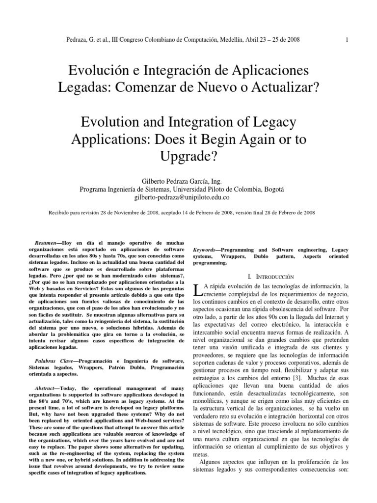Evolución de Software Heredado | PDF | Software | Lenguaje de programación