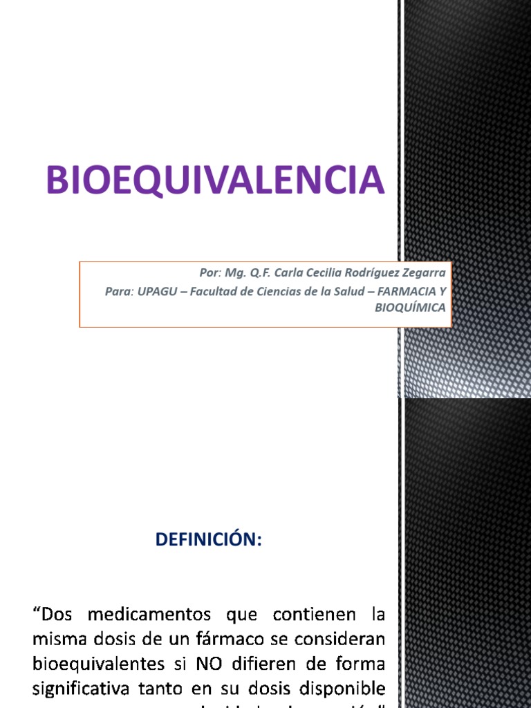 Clase Bioequivalencia | Descargar gratis PDF | Farmacocinética ...