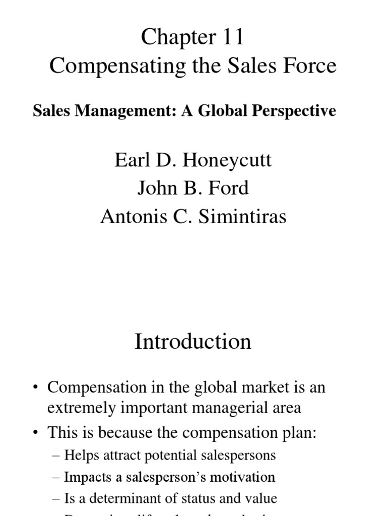 Sales Force Compensation | PDF | Sales | Competition