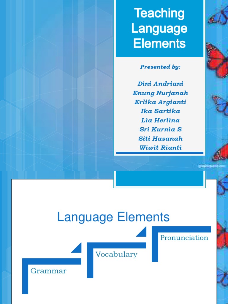 Teaching Language Elements | PDF | Vocabulary | English As A Second Or ...