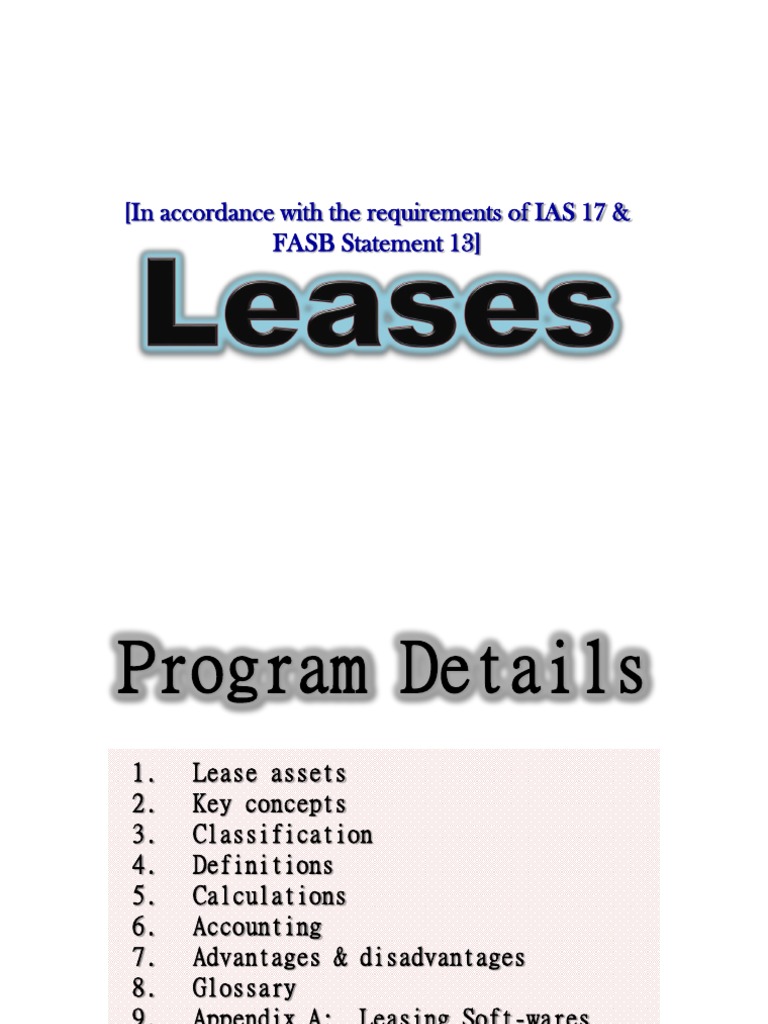 In Accordance With The Requirements of IAS 17 & FASB Statement 13 | PDF ...