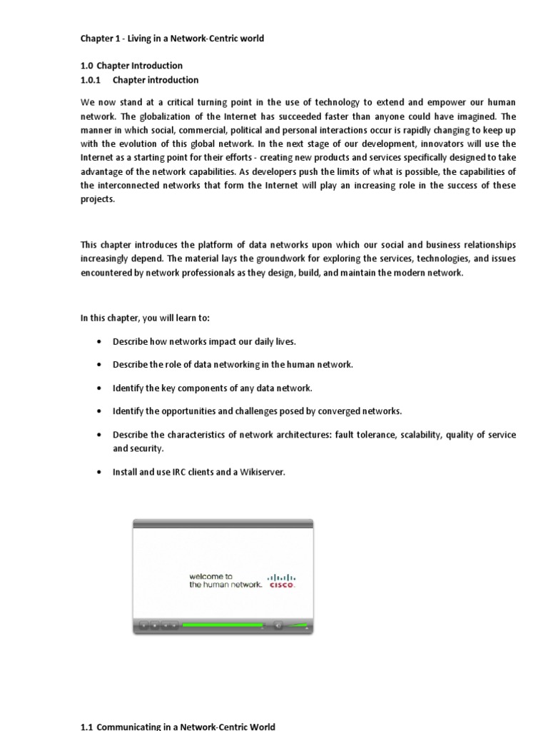 Chapter 1 - Living in A Network-Centric World Chapter Introduction 1.0.1 Chapter Introduction ...